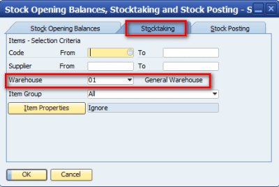 SAP Business One - Stocktake